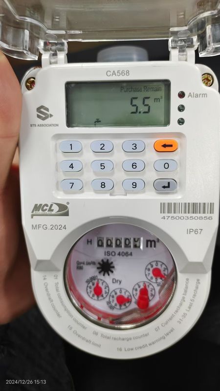 Prepaid Water Meter LoRa Wan STS Standard Class B Accuracy Plastic Body ...