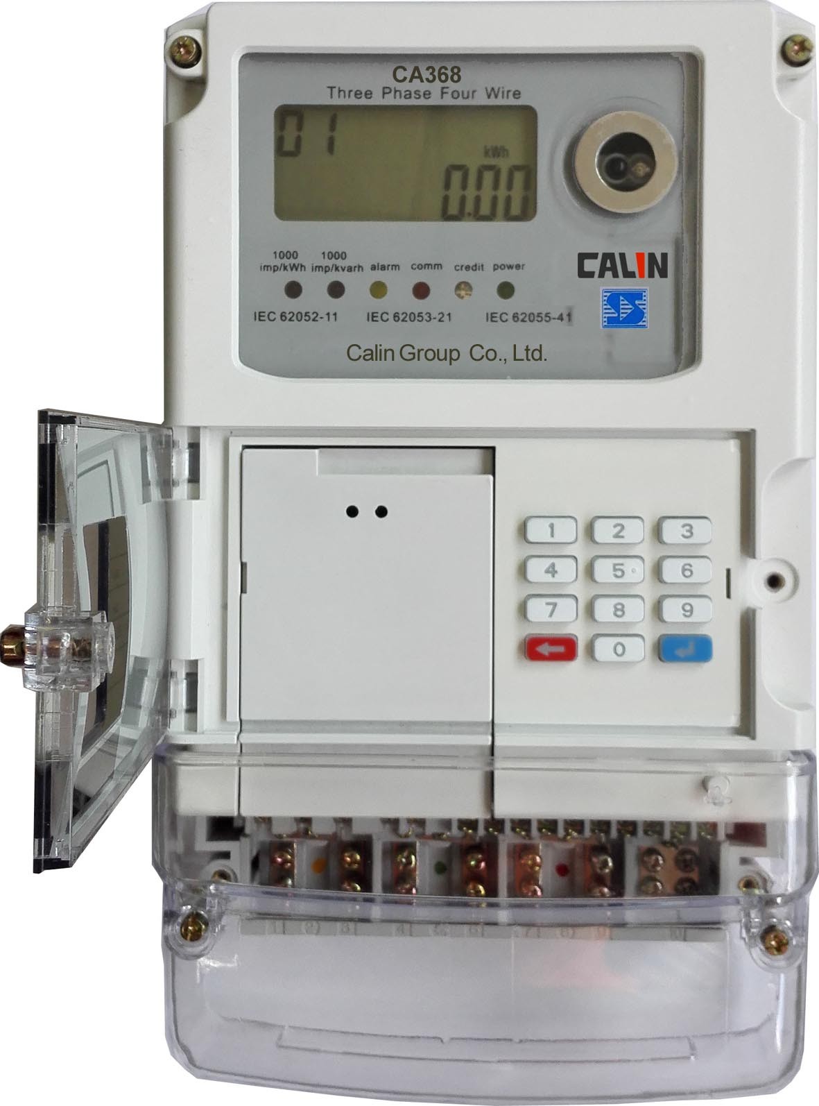 3 Phase Commercial Wireless Electricity Meter , Class 1S STS Prepaid Meters