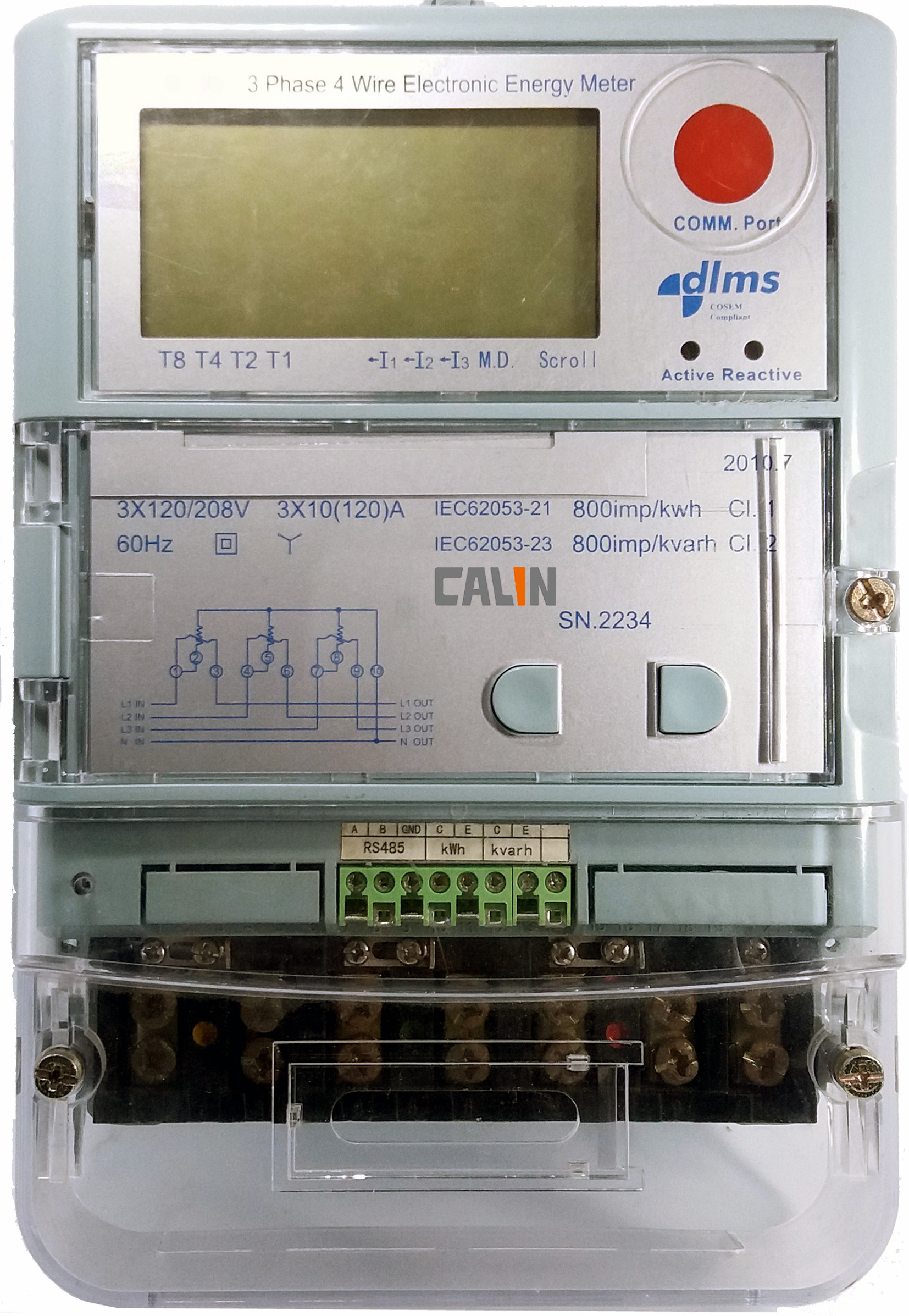 Contractual Control Commercial Electric Meter Class 0.5S Three Phase ...