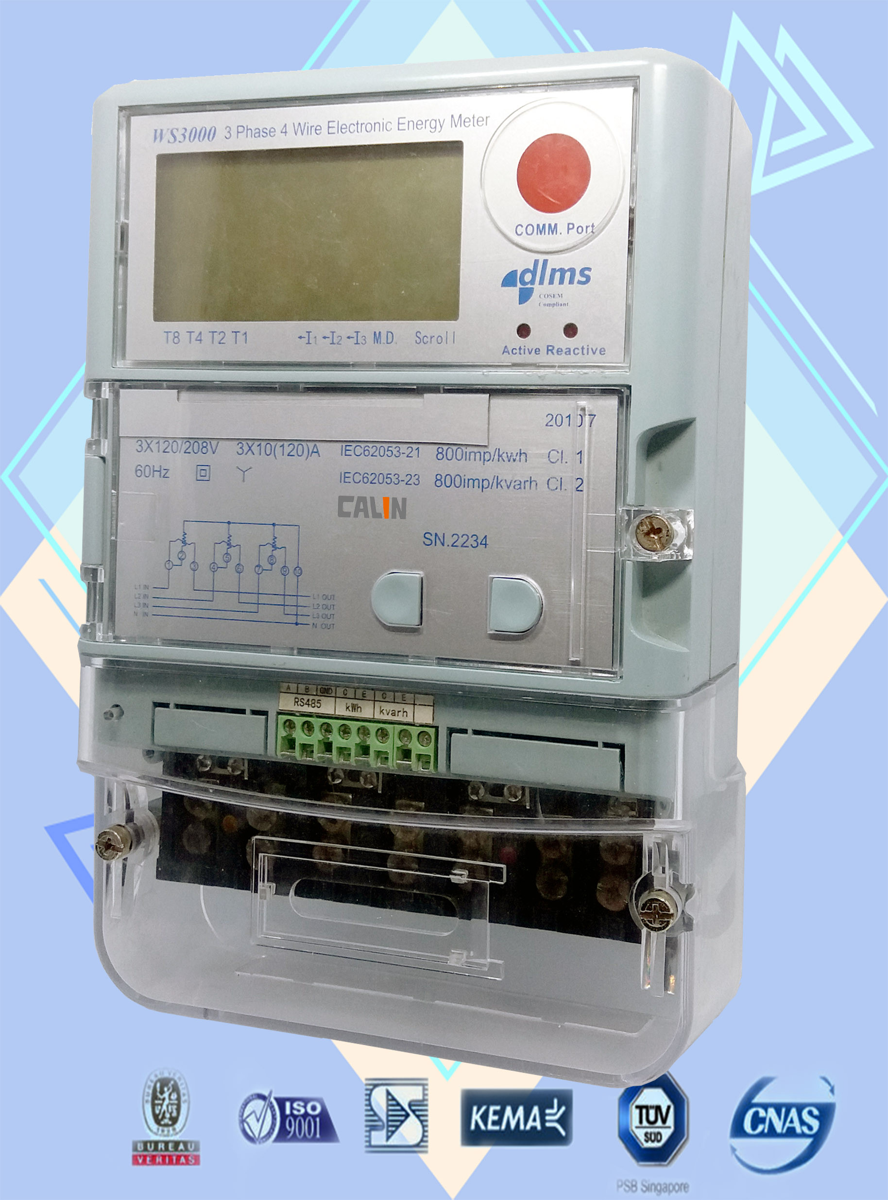 Automated Reading Commercial Electric Meter , Three Phase Electricity Meter Automated Reading Commercial Electric Meter , Three Phase Electricity Meter