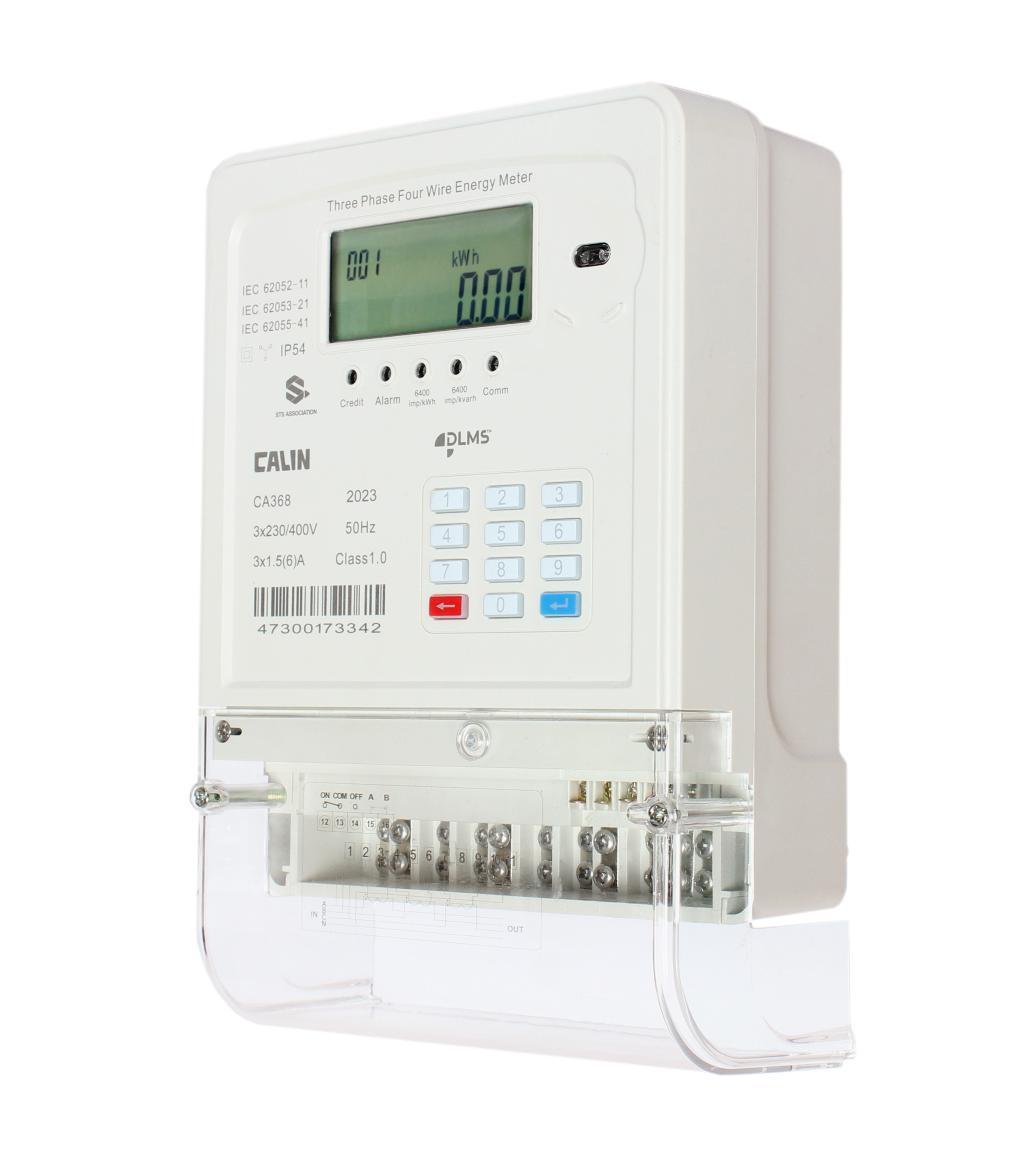 20 Digits Token Three Phase Energy Meters Low Credit Warning Tamper ...