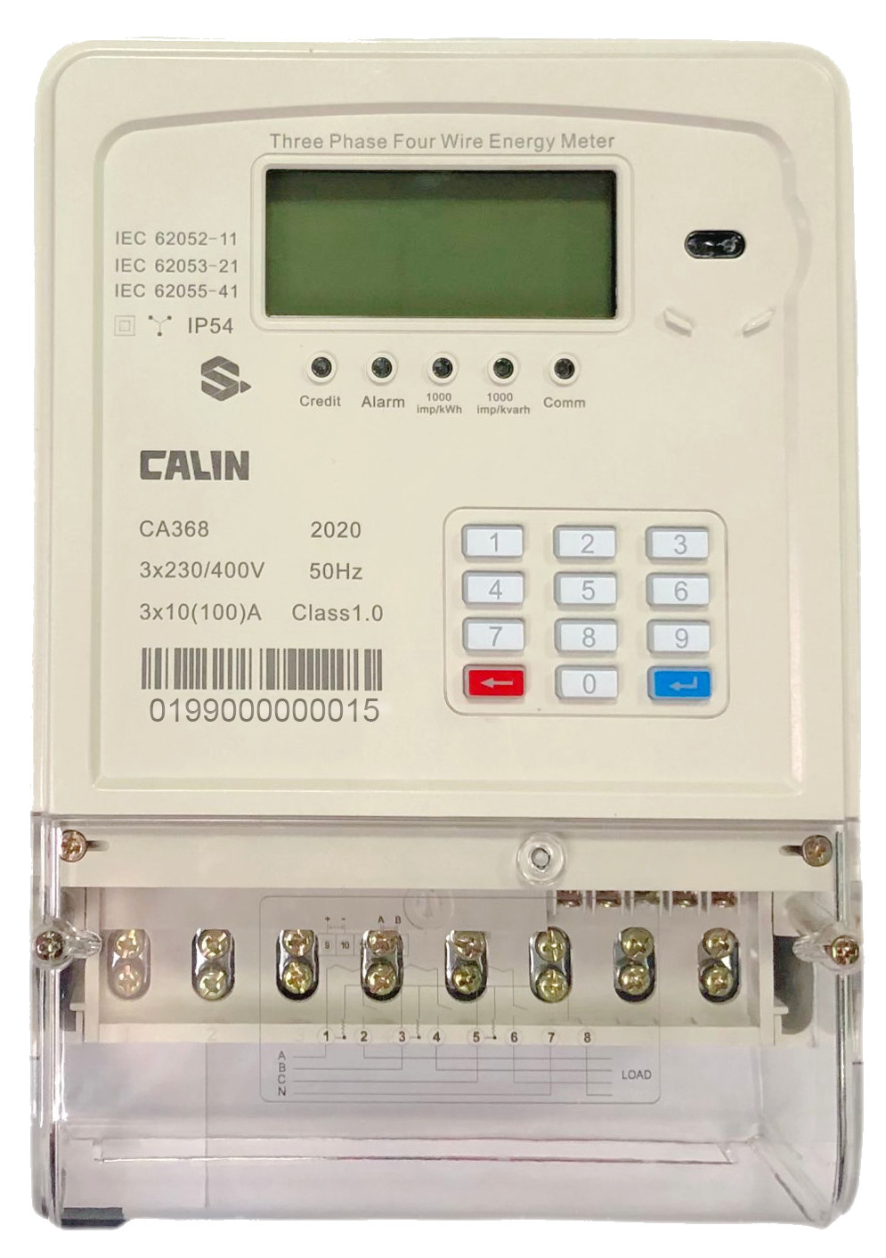 Three Phase Dual Source Prepaid Meter LCD Display For Private Estate DG ...