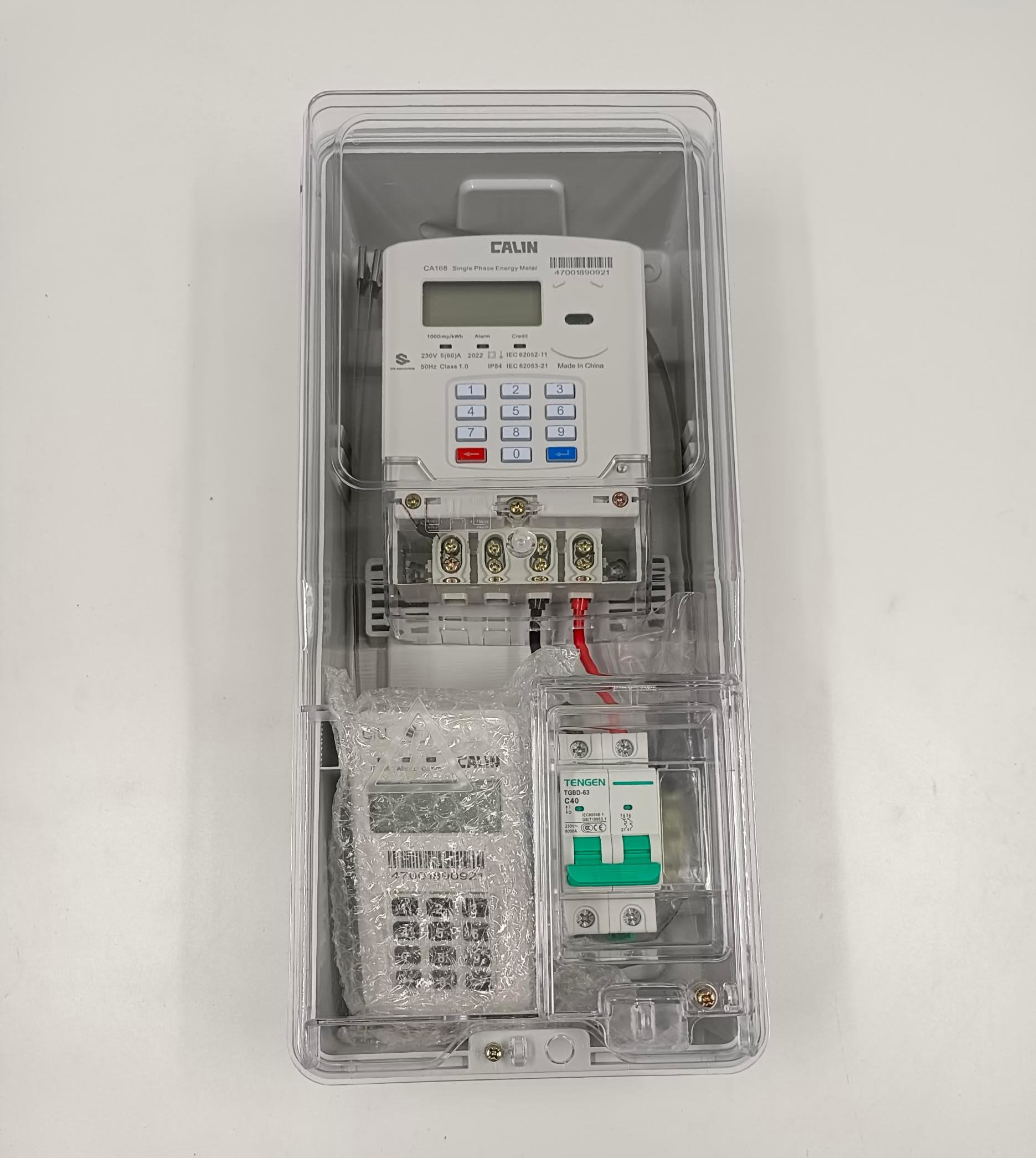 Single Phase Two Wire STS Prepaid Energy Meter With Enclosure, Meter ...