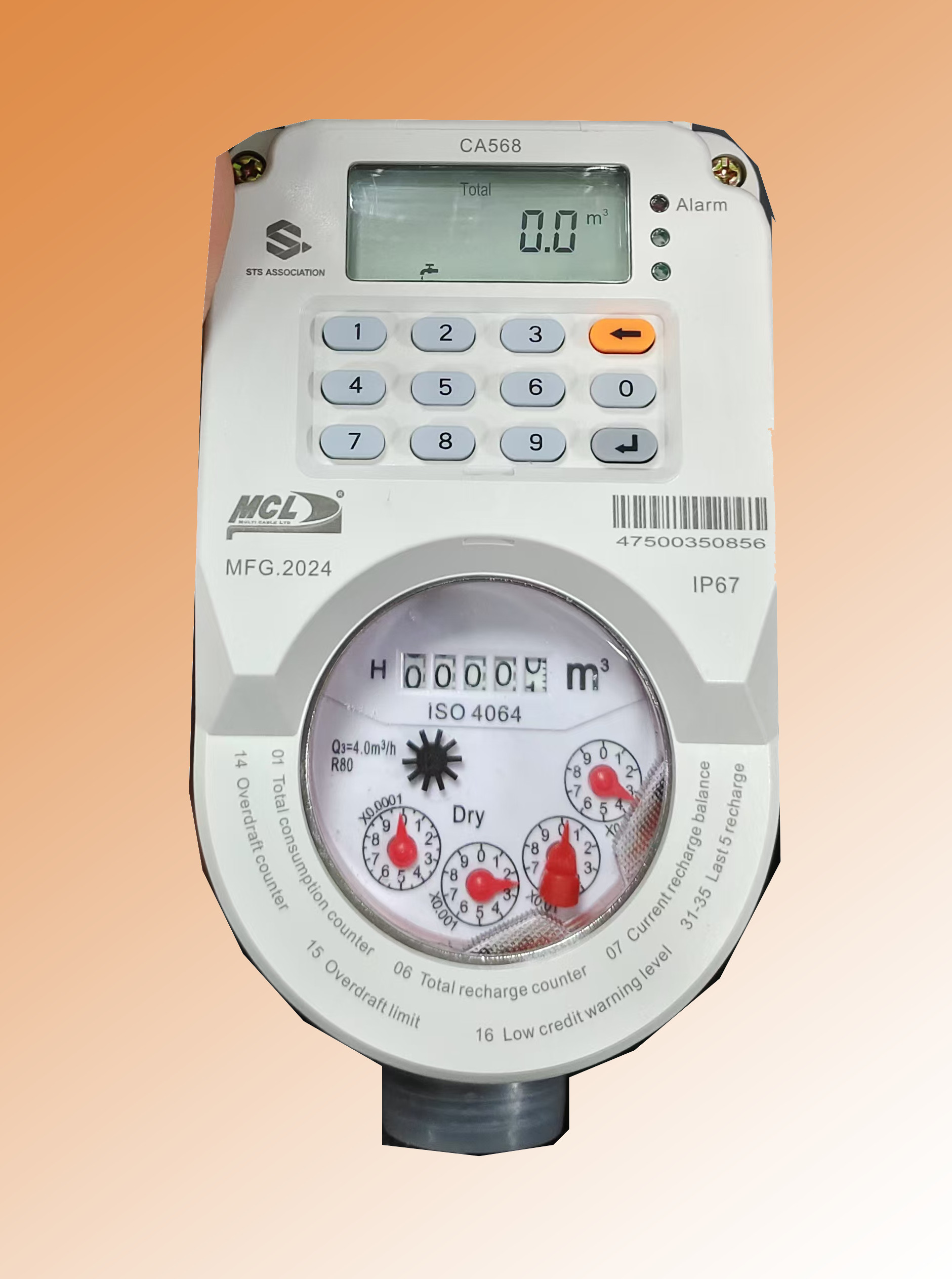 Calinmeter DN20/DN15 Prepaid Smart Water Meter STS Standard Plastic ...