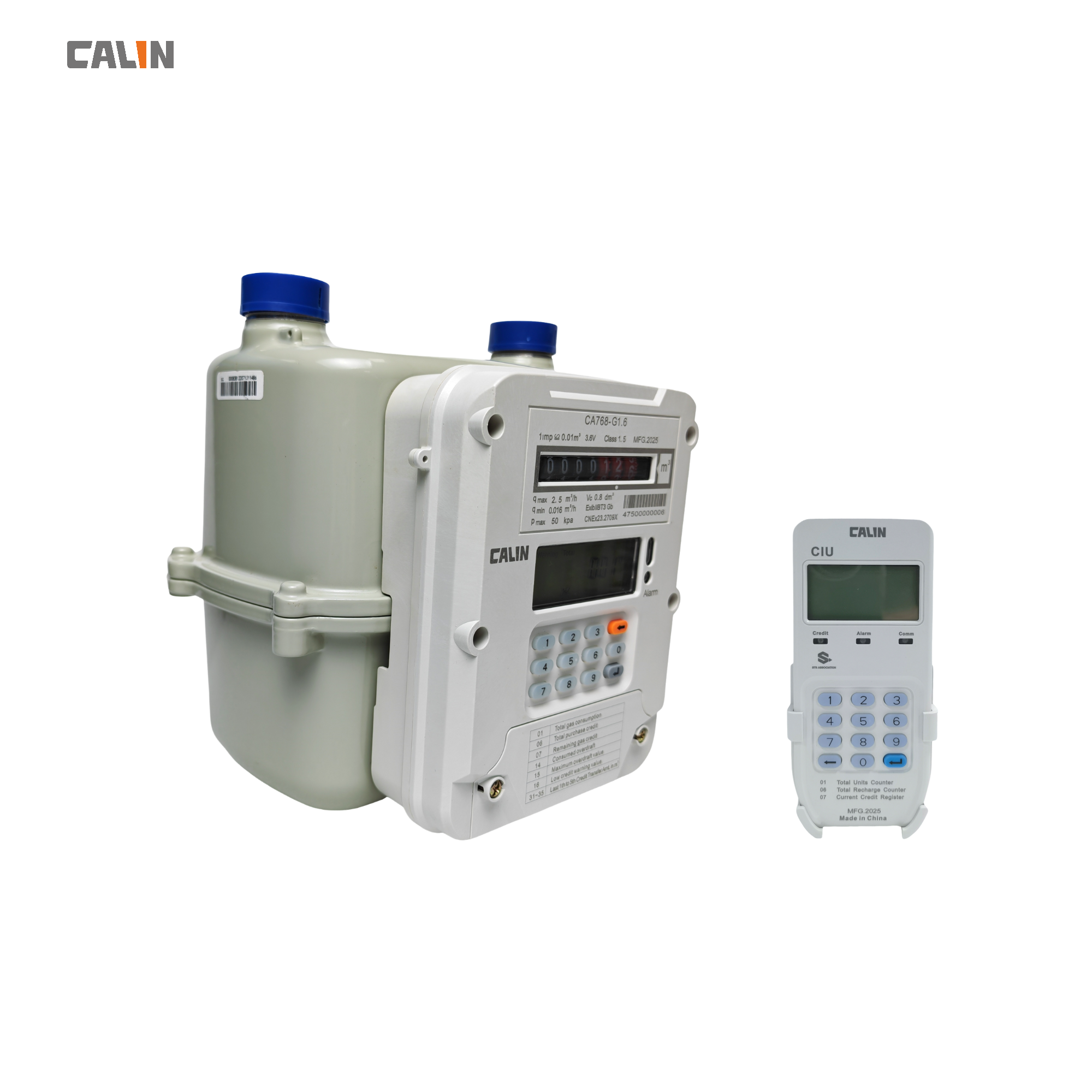 White STS Compliant Prepaid Gas Meter Keypad Gas Meter Diaphragm