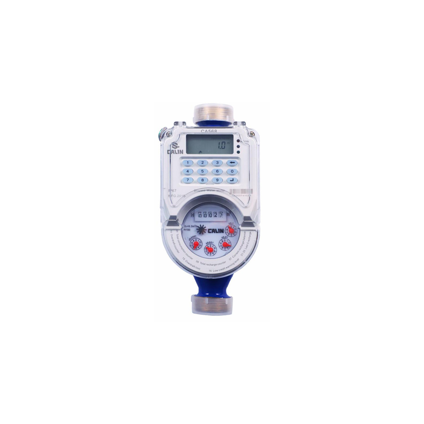 CashWater STS Compliant Brass Body Prepaid Water Meter