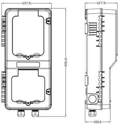 2 Position Wall Mounted Electric Meter Box / External Electricity Meter Box